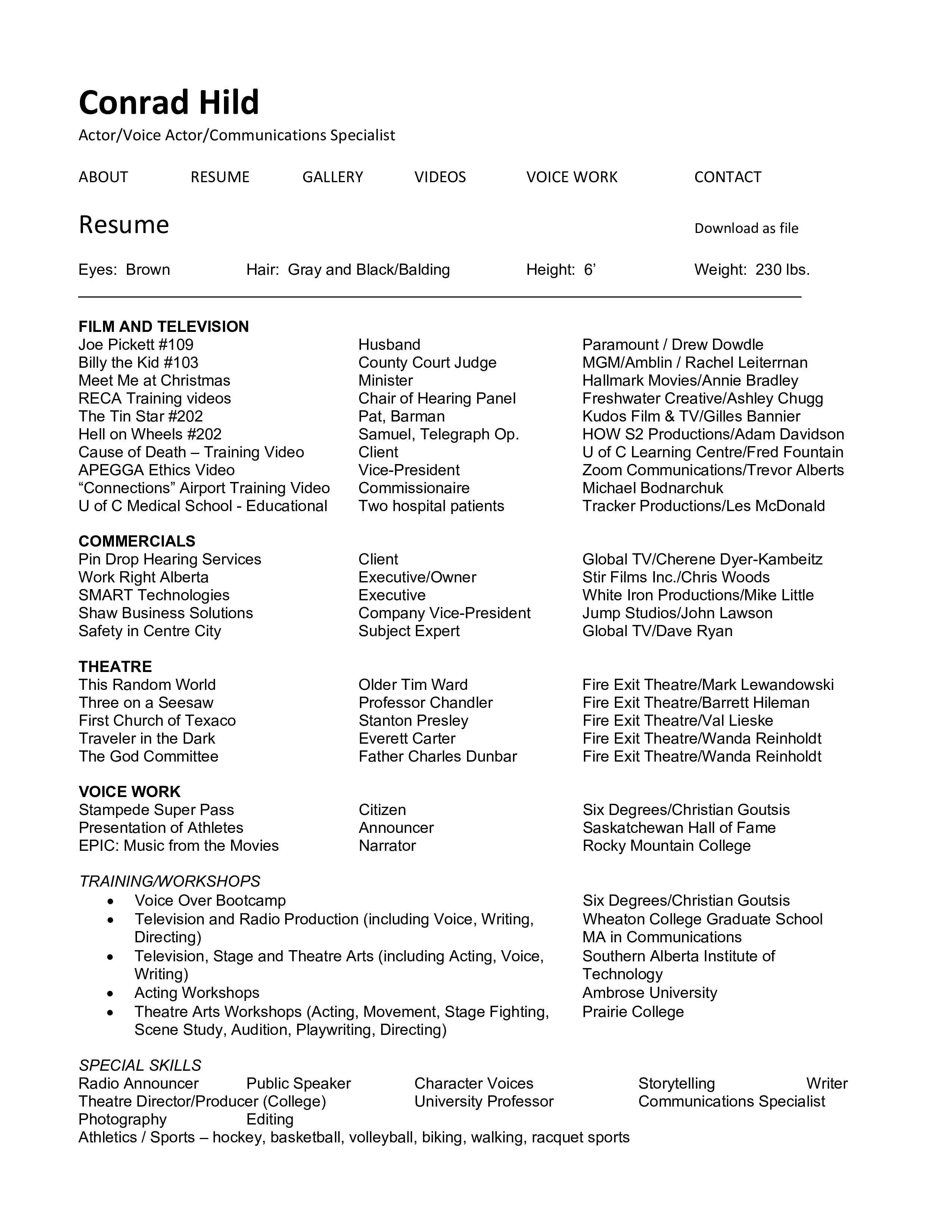 Resume – Conrad Hild